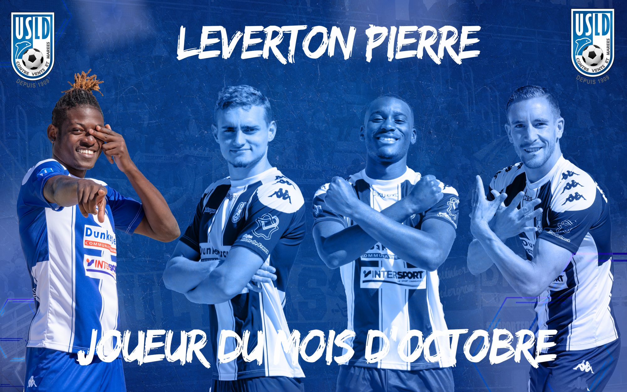 Leverton Pierre élu joueur du mois d'octobre ! - USL Dunkerque